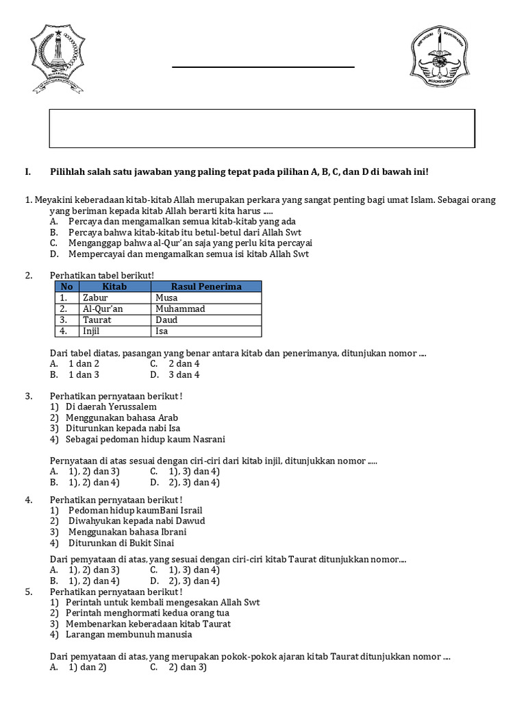 Soal Sas I Pai Kelas Viii | PDF