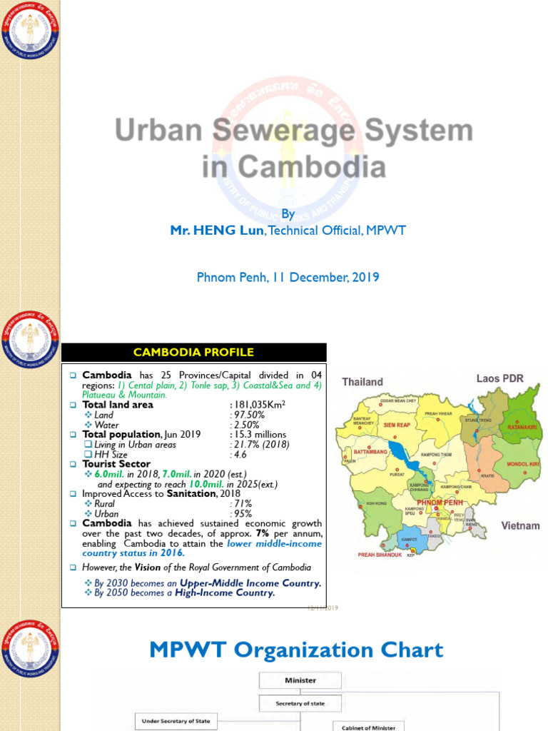 Cambodia Urban Sewerage Overview | PDF | Sewage Treatment | Sanitary Sewer