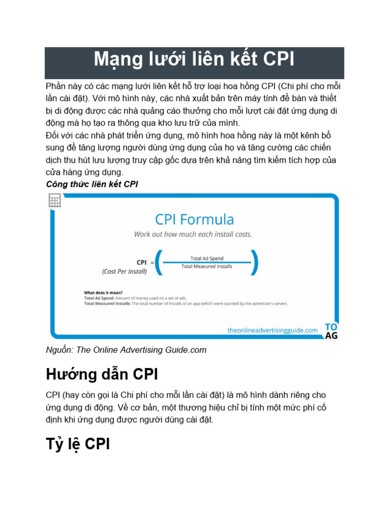 Mạng lưới liên kết CPI | PDF