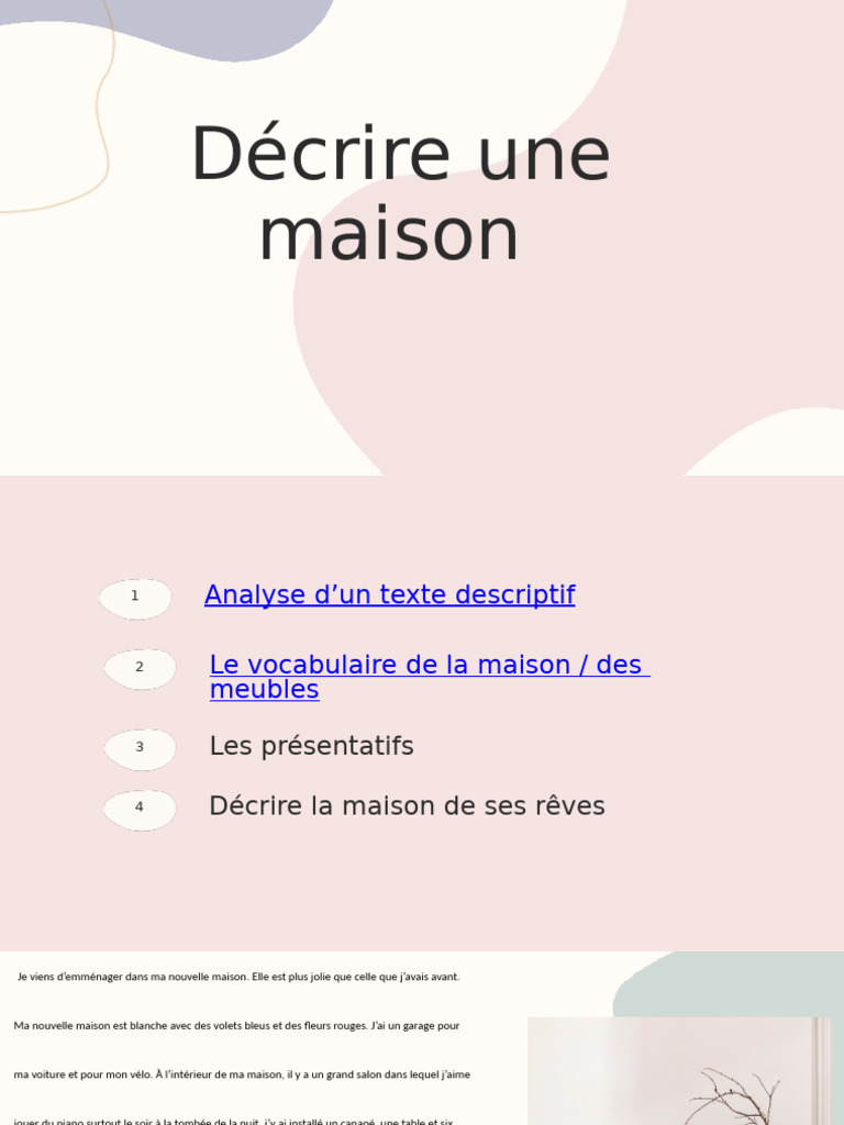 Vocabulaire pour décrire une maison | PDF