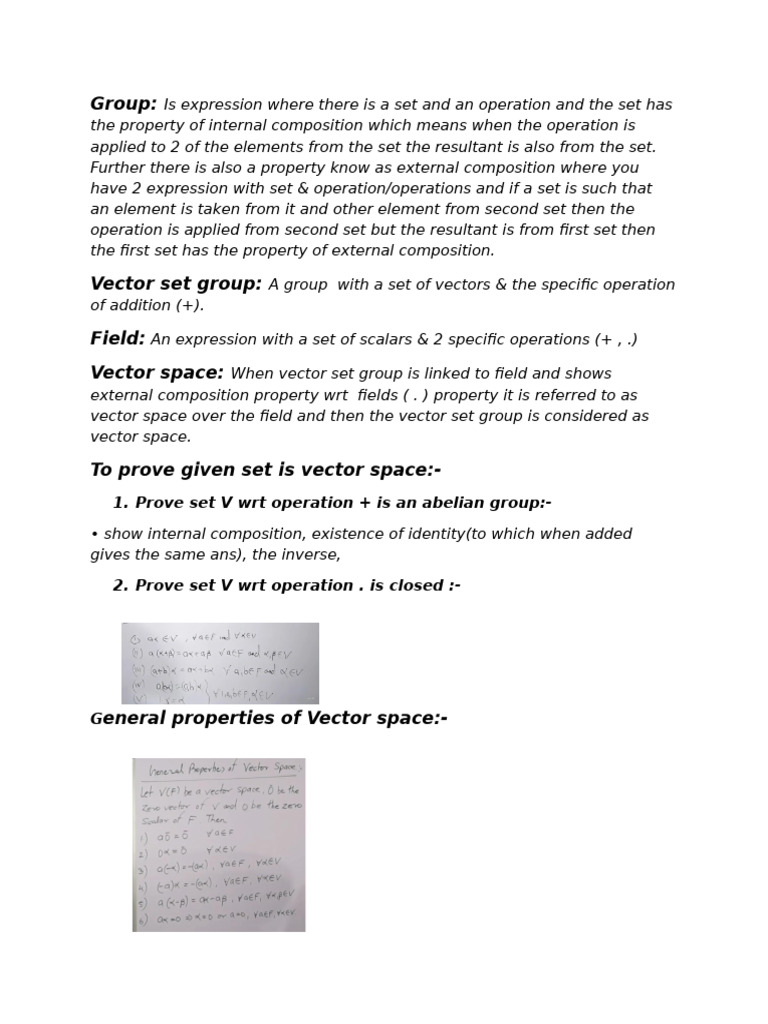 Introduction to Vector Spaces | PDF