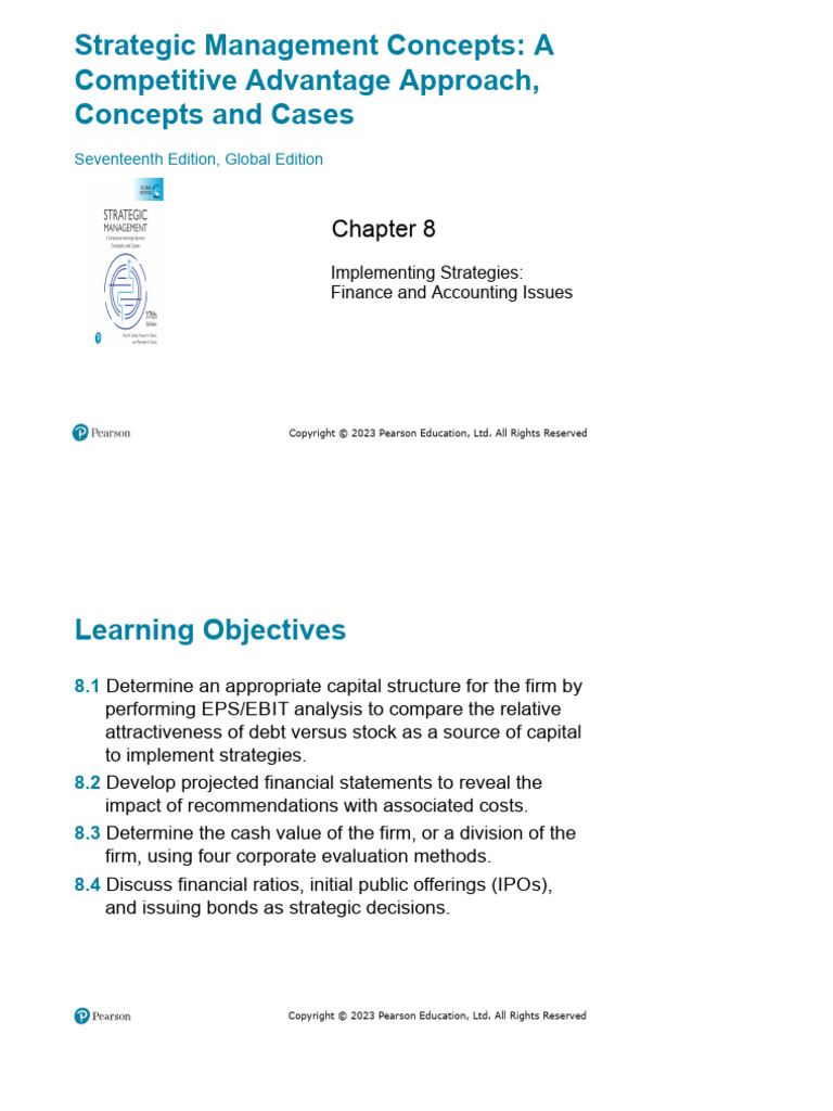 CHAPTER8 David Strategic Management 17e Accessible PowerPoint 08 | PDF | Capital Structure ...