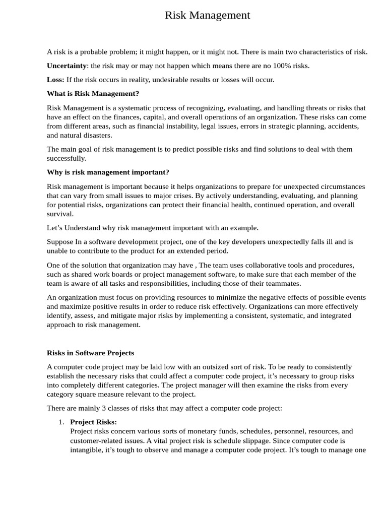 5th chapter | PDF | Risk | Risk Management