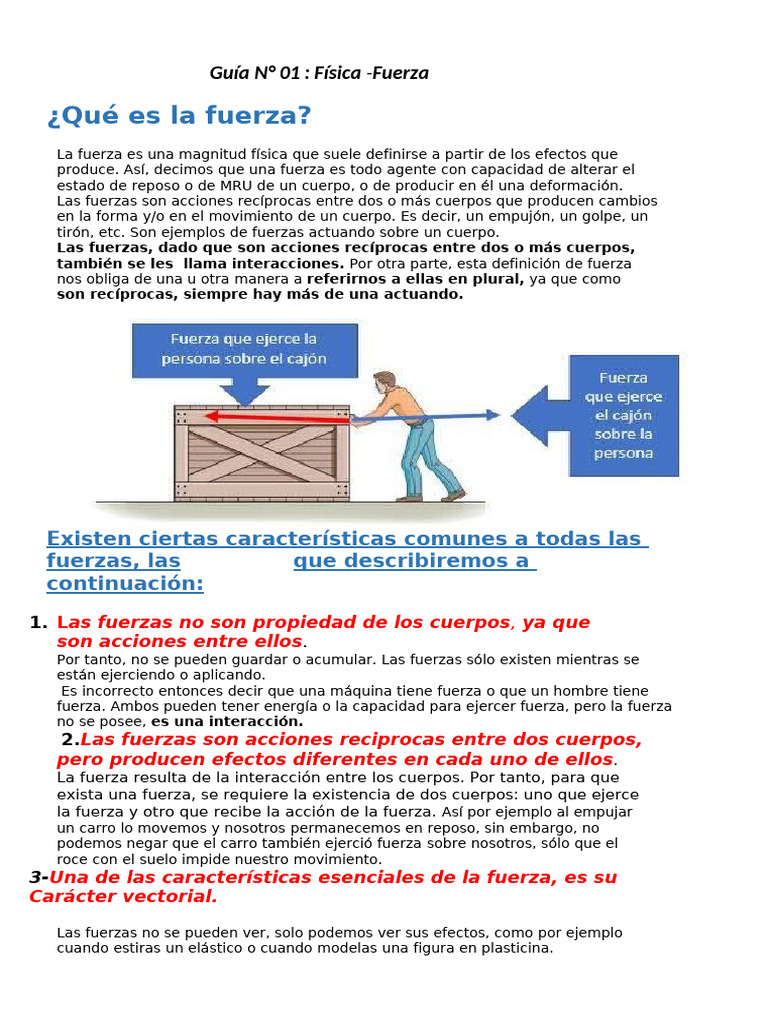 GUIA 01-FISICA-FUERZA | PDF | Fuerza | Vector Euclidiano
