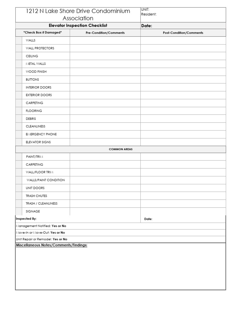 1212 Elevator Inspection | PDF