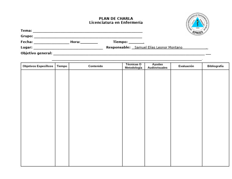 Formatos de Plan de Charla | PDF