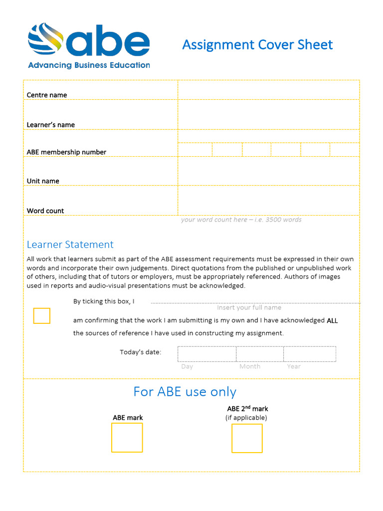 ABE Assignment Submission Form | PDF