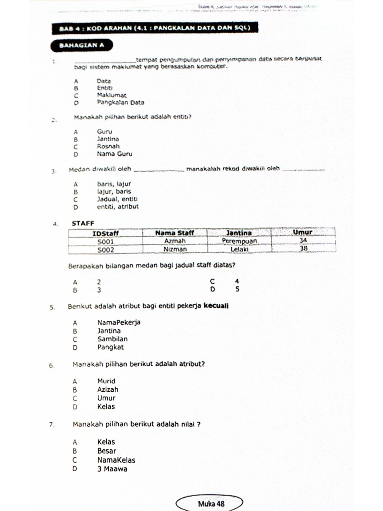 Pangkalan Data Dan SQL t3 | PDF