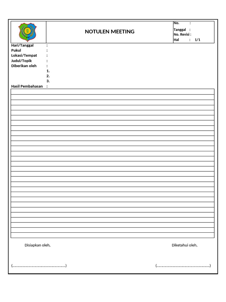 FORM MOM AGS (Form Notulen Meeting) | PDF | Karier & Perkembangan