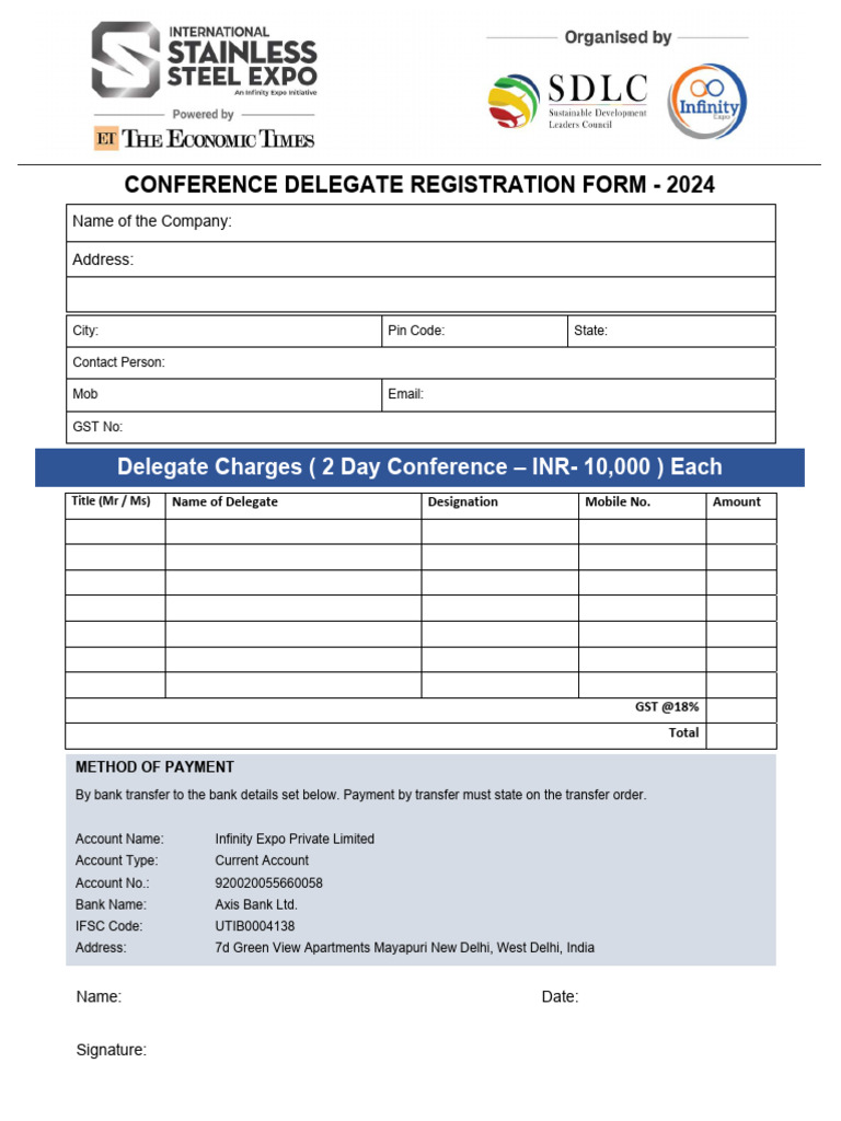 ISSE Delegate Form 2024 | PDF