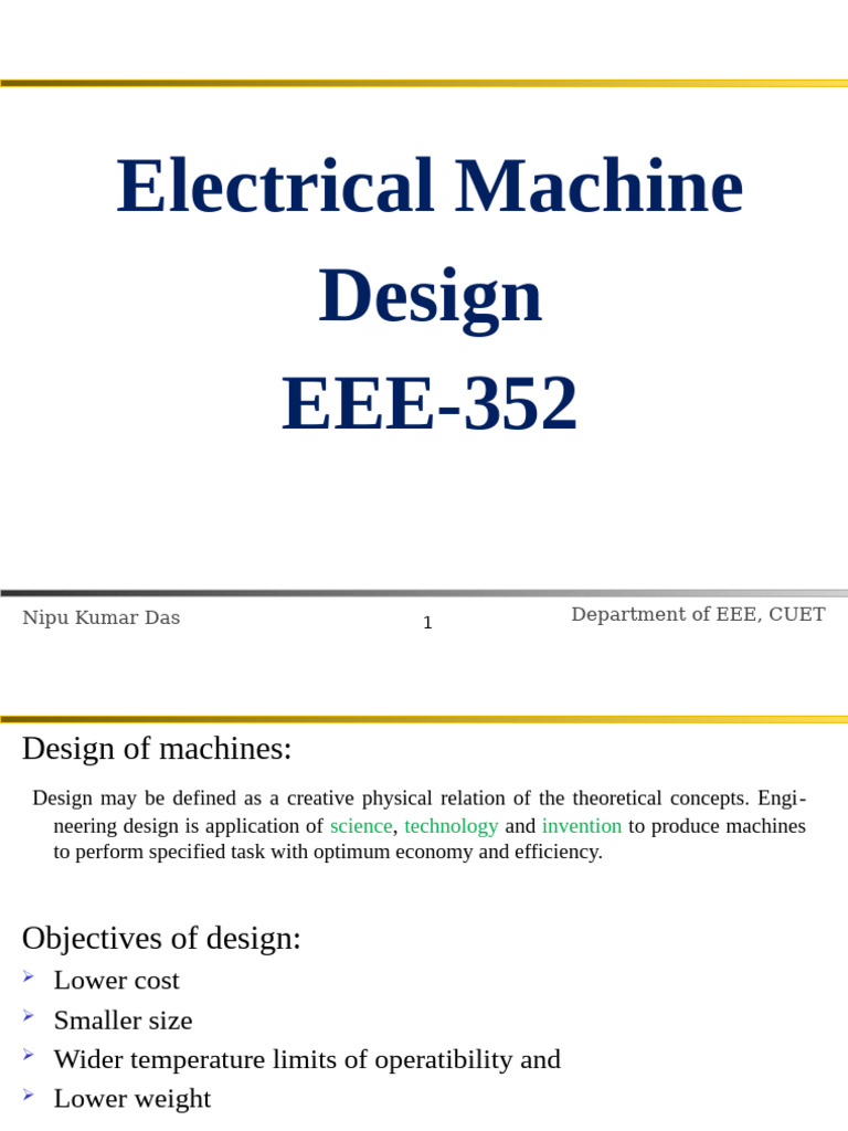 Electrical Machine Design Overview | PDF | Electromagnetism | Building ...