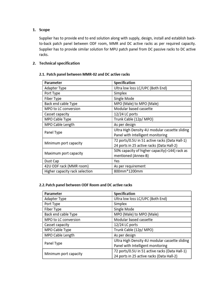 RFP - Passive Patch Panel - 14 August 24 | PDF | Manufactured Goods | Equipment