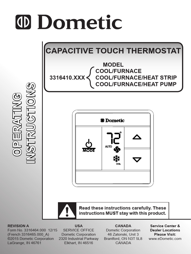 Capacitive Touch Thermostat Operating Instructions | PDF | Thermostat ...