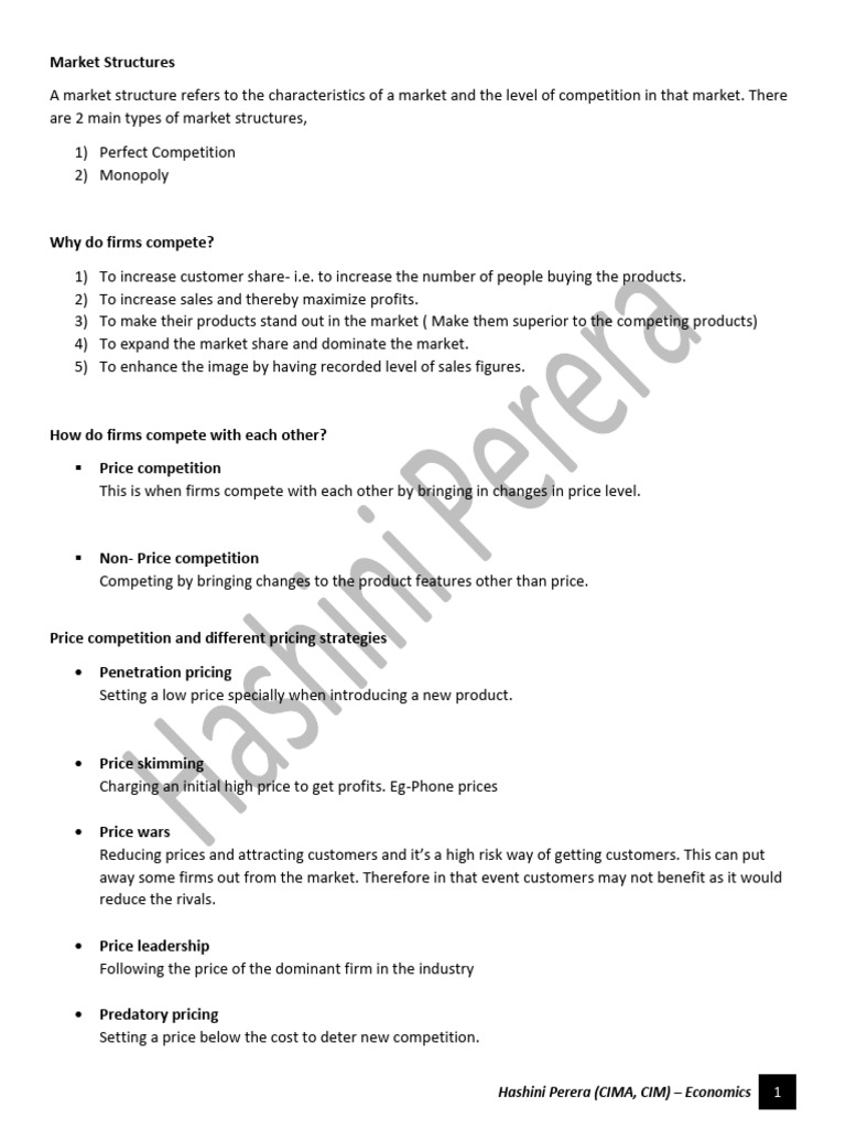 Market Structures | PDF | Monopoly | Profit (Economics)
