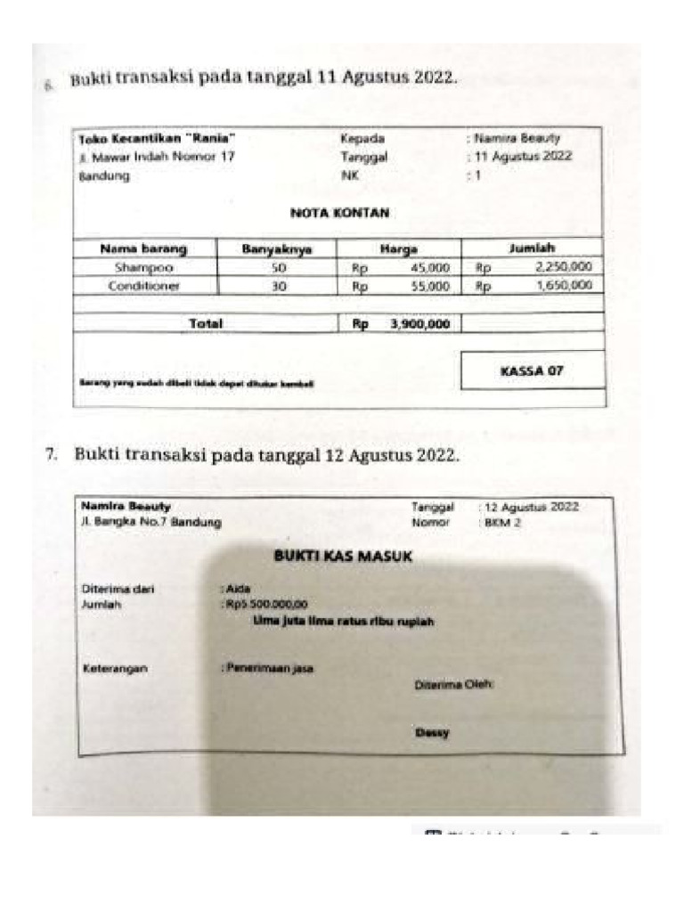 Bukti Transaksi | PDF