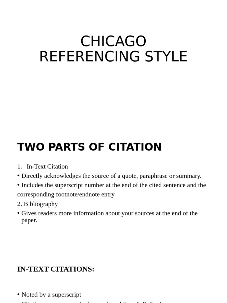 Chicago Referencing Style Guide | PDF | Note (Typography) | Citation