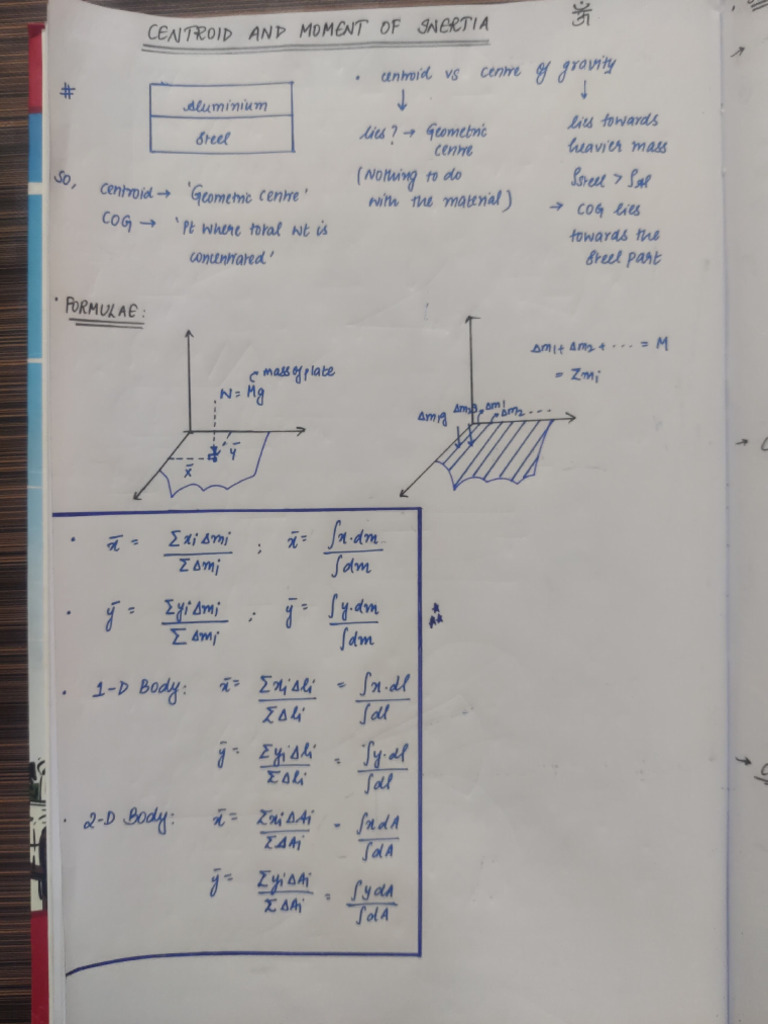 Centroid and Moi-Notes. | PDF
