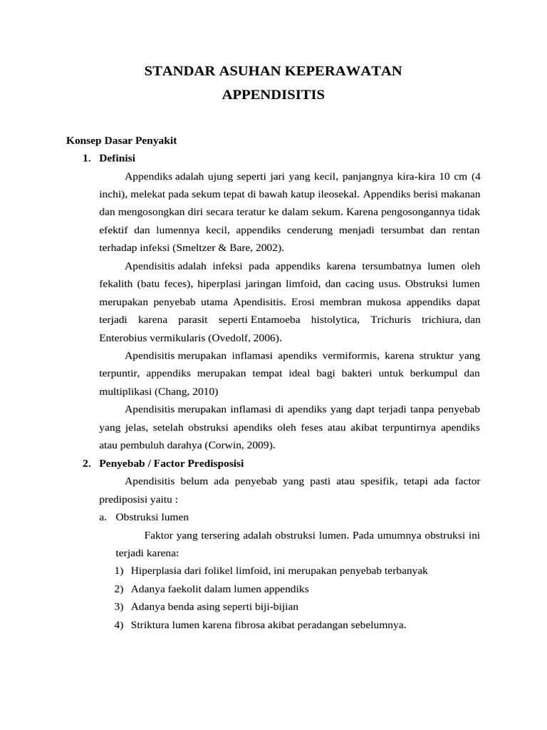 SAK Appendicitis BUK YULI | PDF