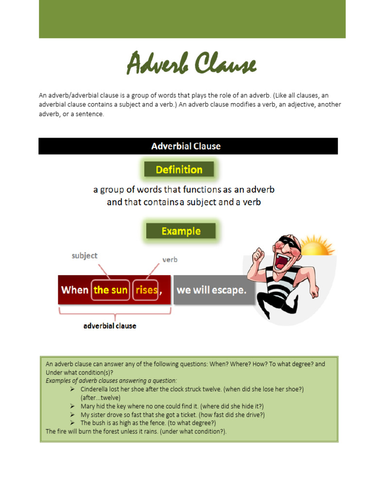 Adverb Clause | PDF | Clause | Semantic Units