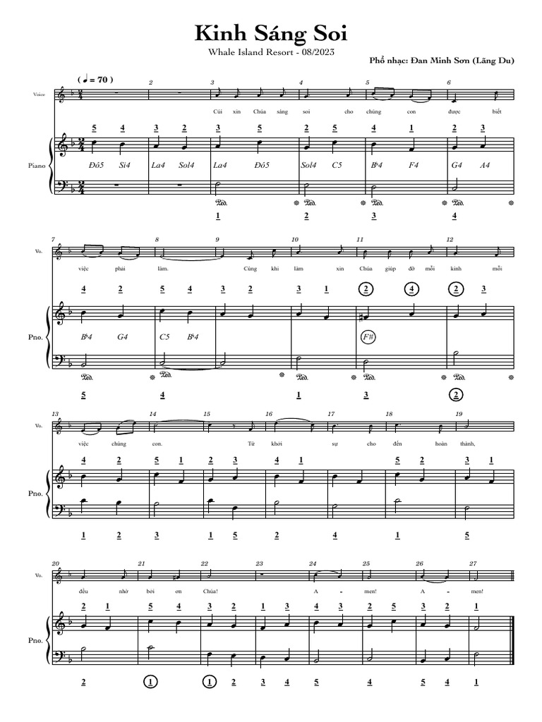 Kinh Sáng Soi Piano Easy | PDF