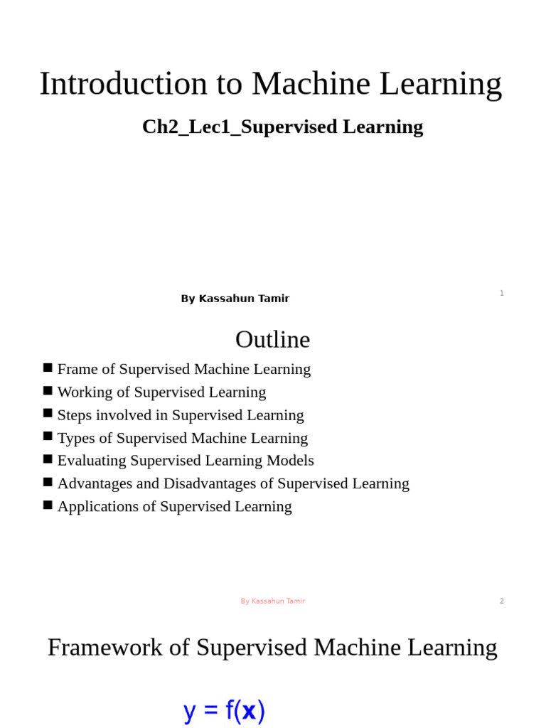 Ch2 - Lec1 - Supervised Learning | PDF | Mean Squared Error | Machine Learning