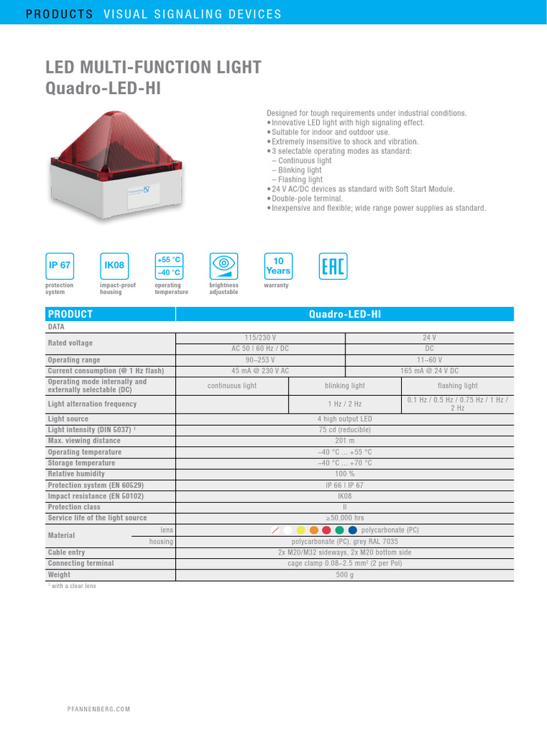 Datasheet Quadro-Led-Hi Eng | PDF | Alternating Current | Light ...