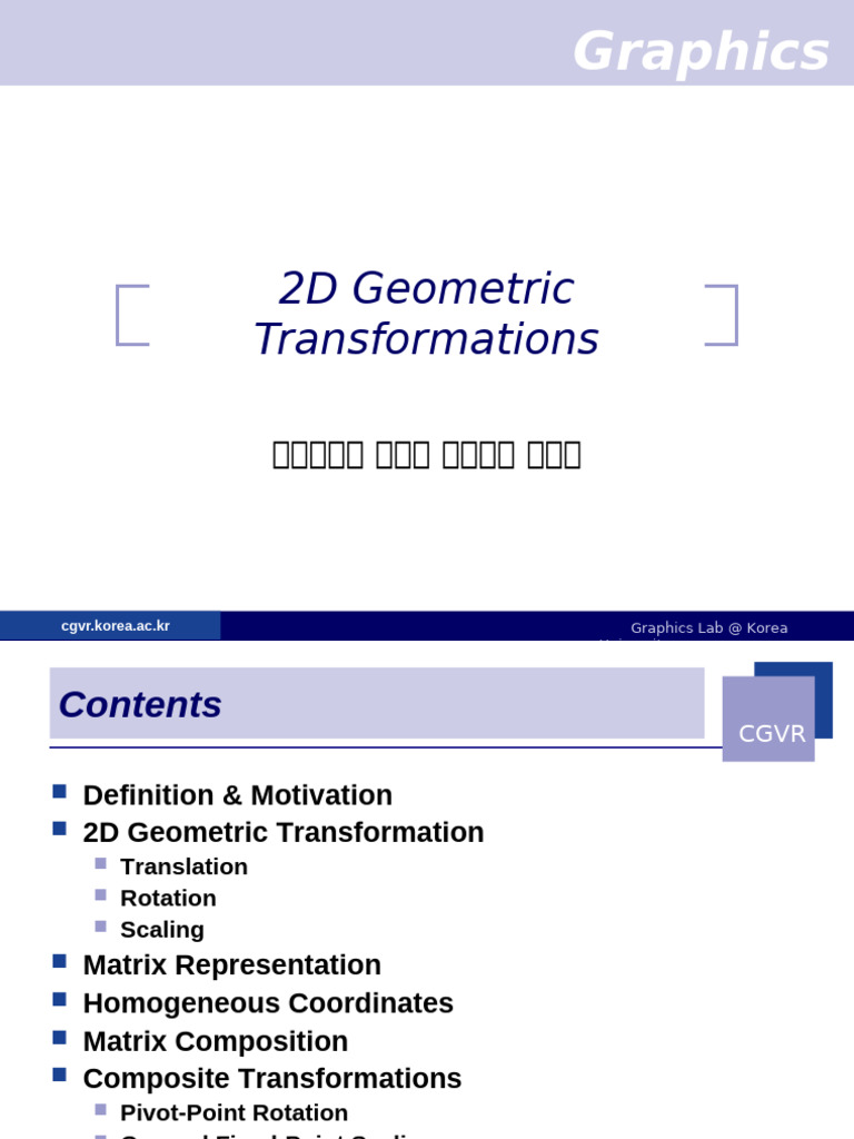 04 Transformation 2 D | PDF | 2 D Computer Graphics | Euclidean Geometry