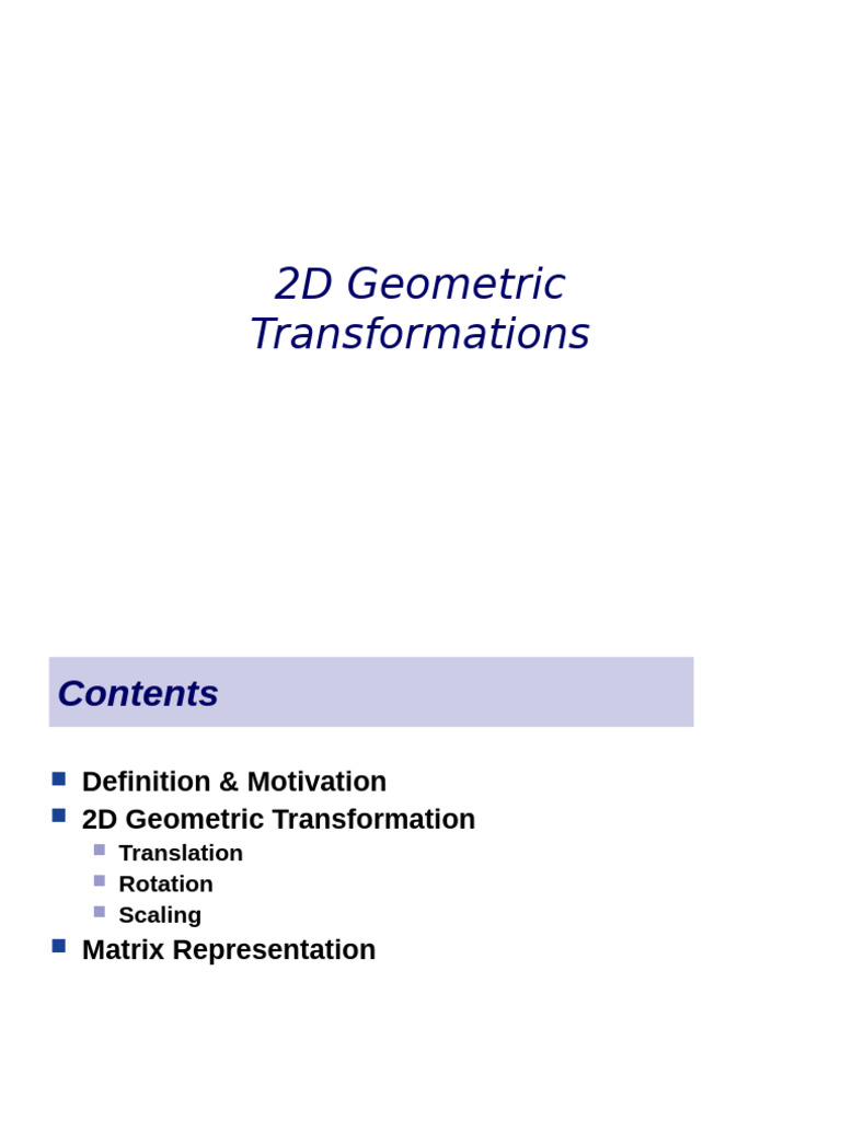 Clasa Transformation 2 D | PDF | 2 D Computer Graphics | Matrix (Mathematics)