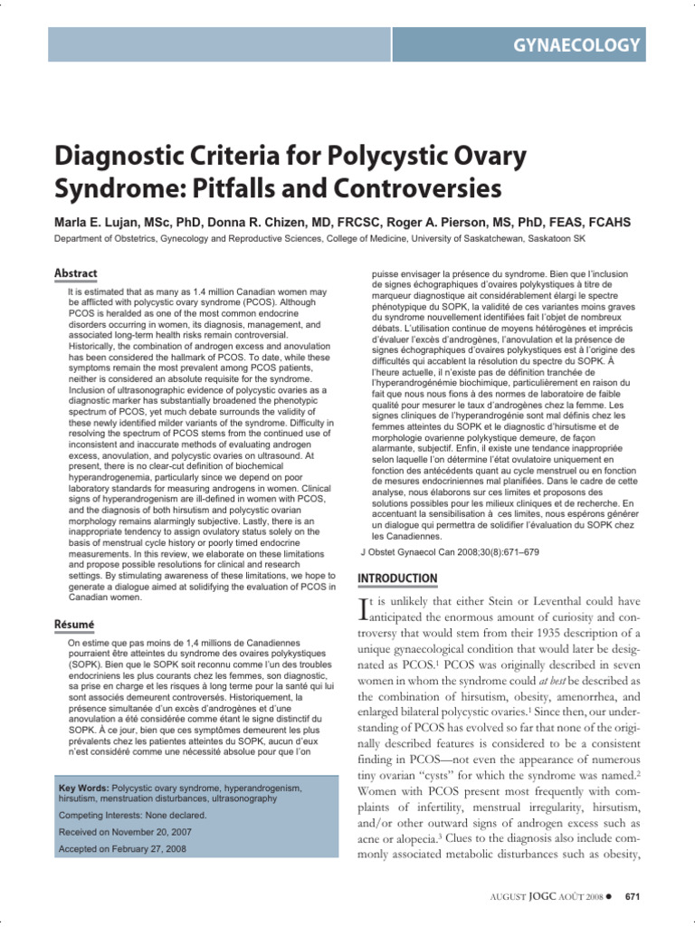 Diagnostic Criteria PCOS | PDF | Polycystic Ovary Syndrome | Women's Health
