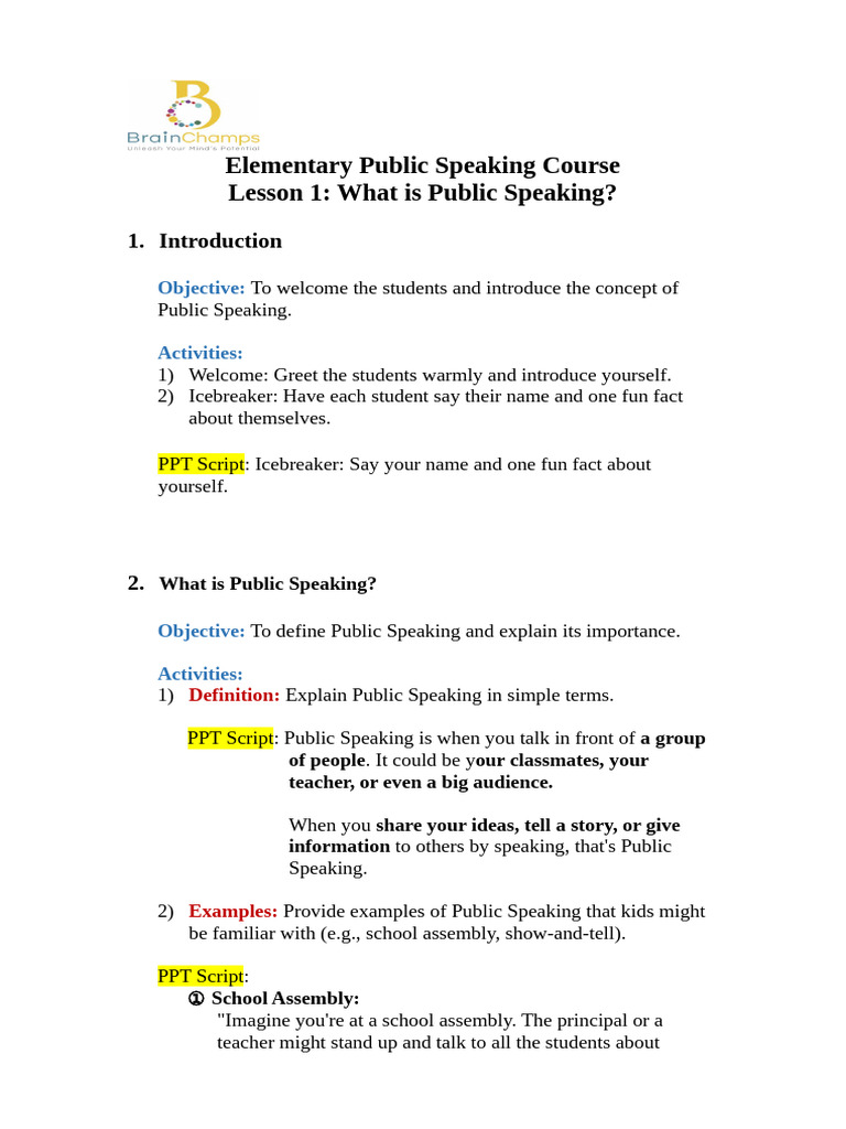 1 - LP For P.S. Elementary | PDF | Public Speaking | Behavior Modification
