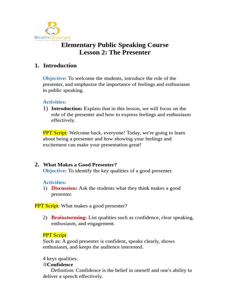 2 - LP For P.S. Elementary | PDF | Emotions | Public Speaking