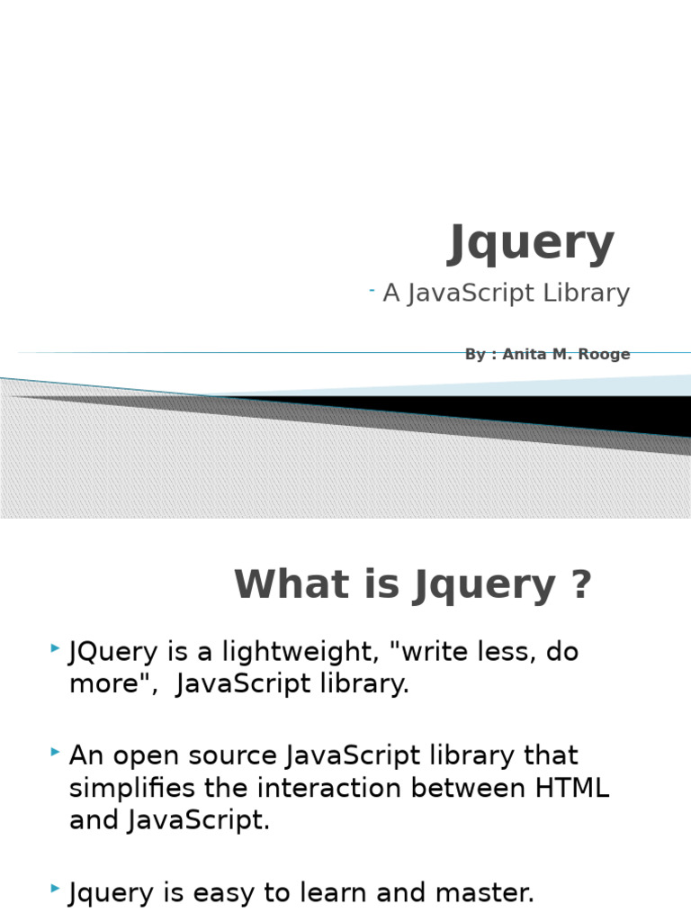 Jquery Presentation Final | PDF | Ajax (Programming) | J Query