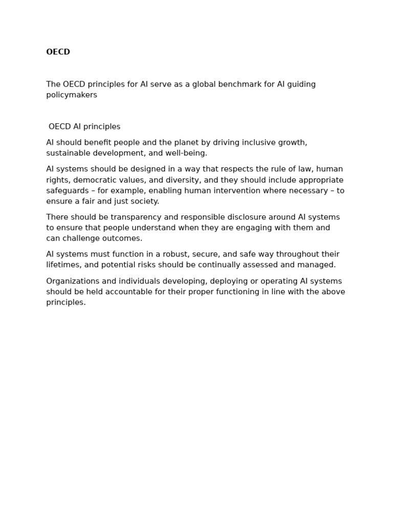 OECD AI Principles for Policymakers | PDF | Technology & Engineering