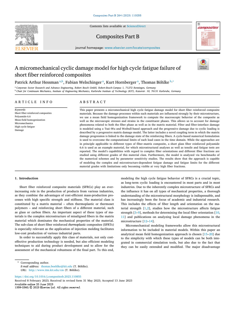 A Micromechanical Cyclic Damage Model For High Cycle Fatigue Failure of ...