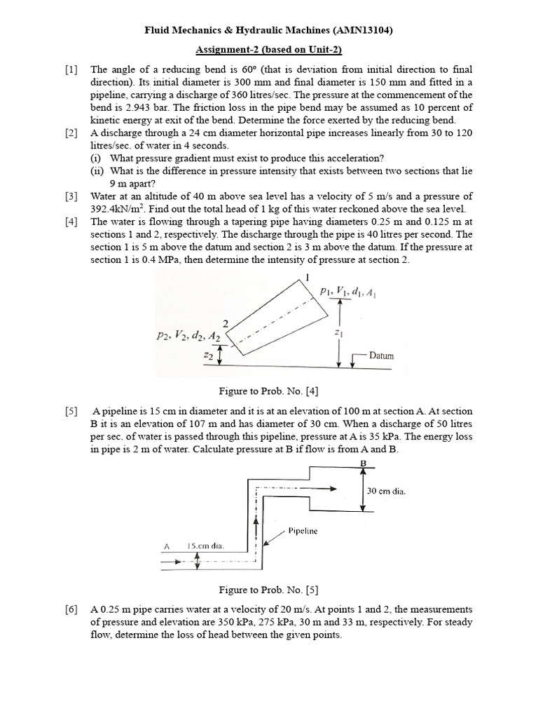 FMHM Assignment-2-1 | PDF | Pressure | Continuum Mechanics