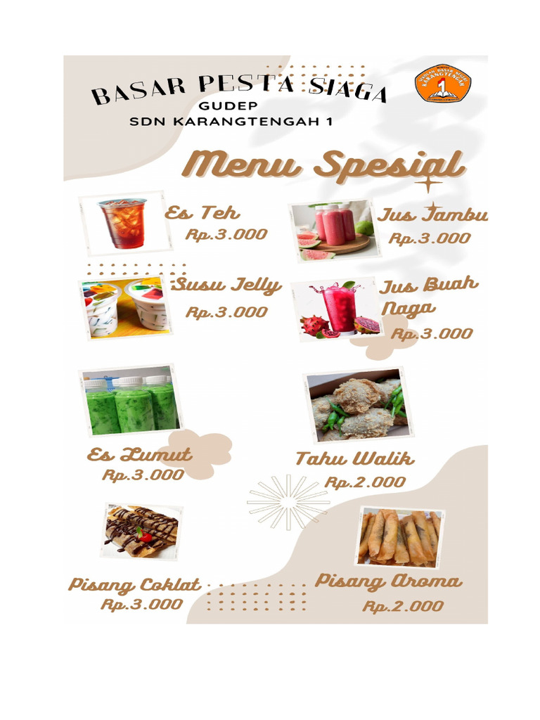 Daftar Menu Bazar Siaga | PDF