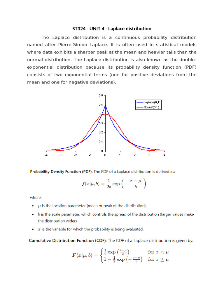 Notes - Laplace Distribution | PDF | Computers