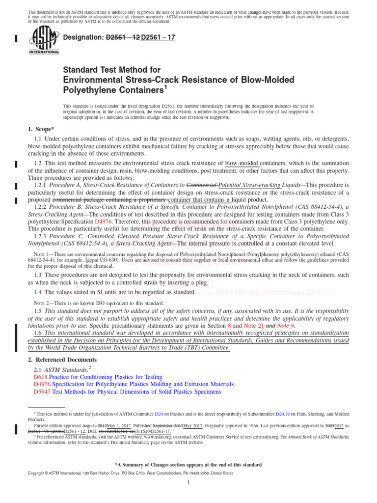 Astm D2561-17 - Redline Astm D2561-17 | PDF | Pressure Measurement ...