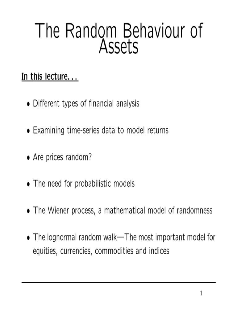Lognormal Random Walk in Asset Behavior | PDF | Variance | Standard ...
