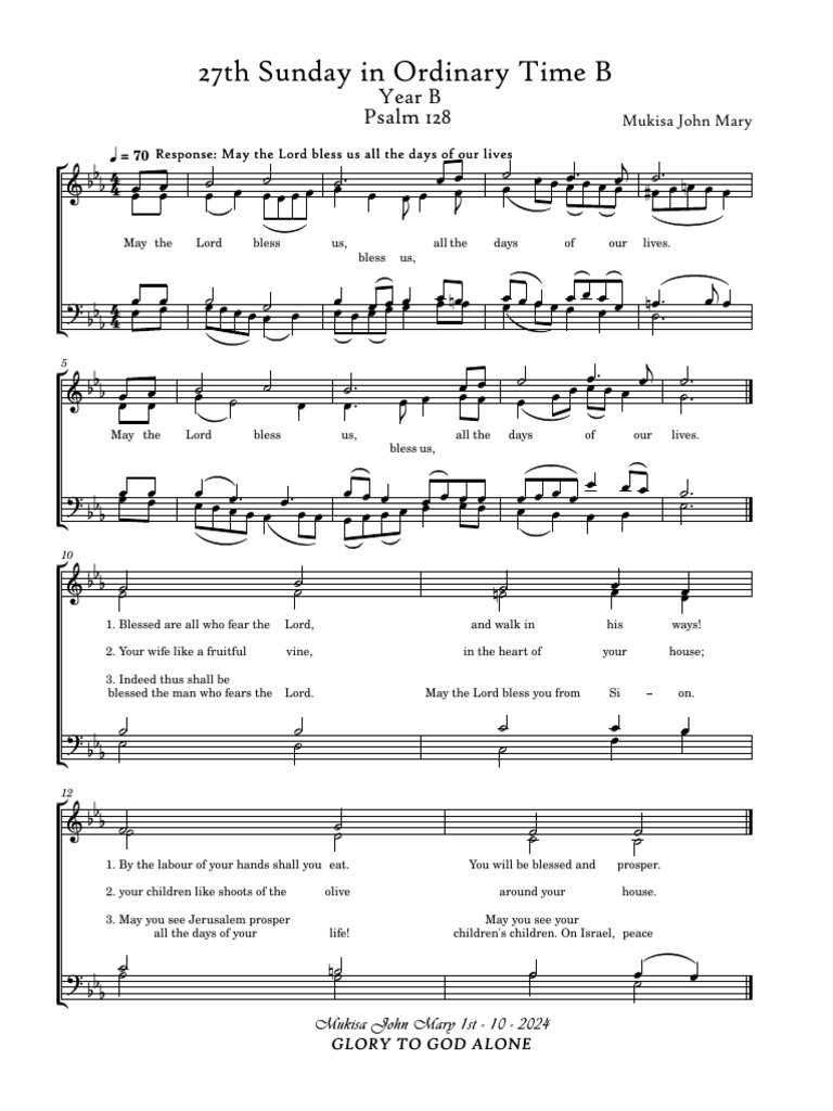 27th Sunday in Ordinary Time B Psalm | PDF | Christian Worship And Liturgy | Books Of The Hebrew ...