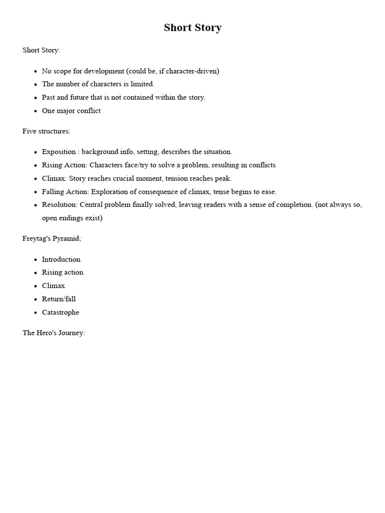 Short Story Structure and Elements Guide | PDF