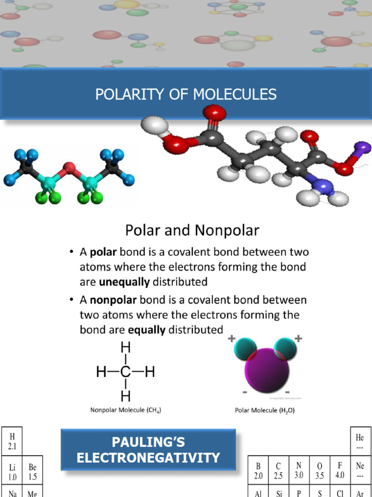 Understanding Molecular Polarity and Bonds | PDF | Chemical Polarity ...