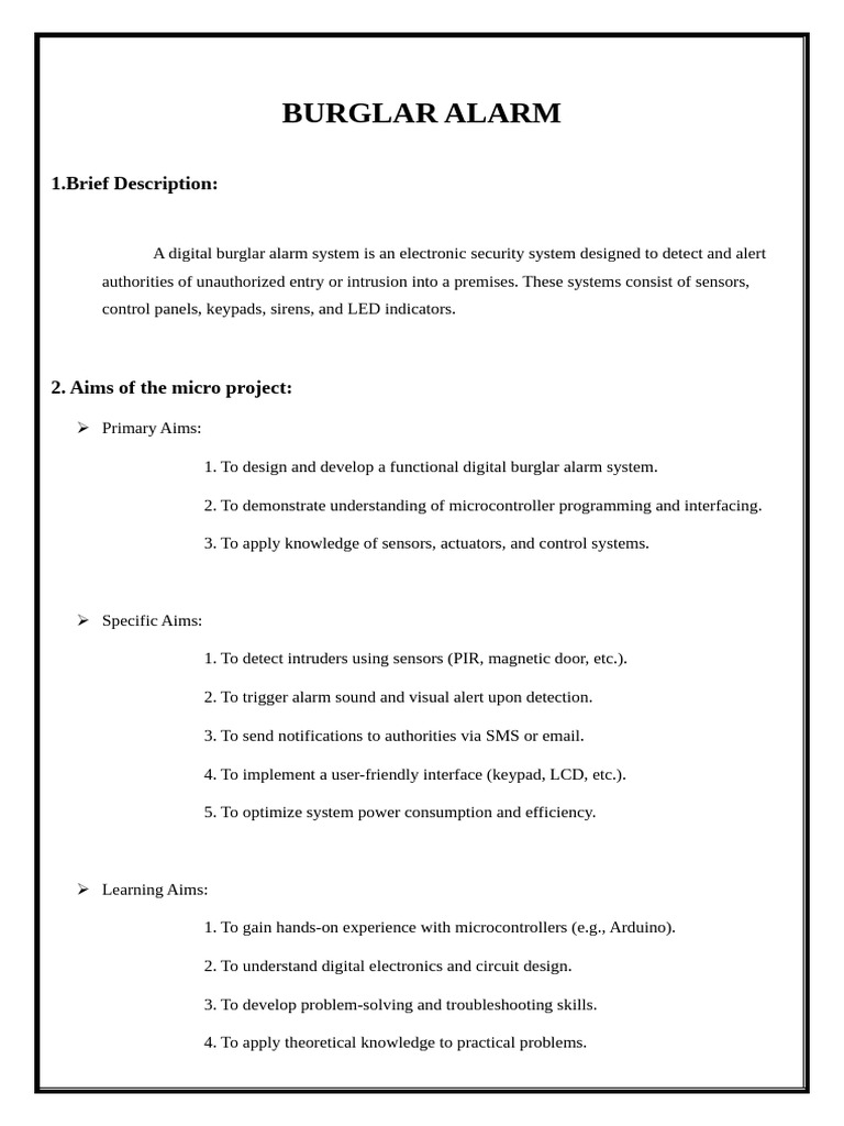 Burglar Alarm | PDF | Security Alarm | System