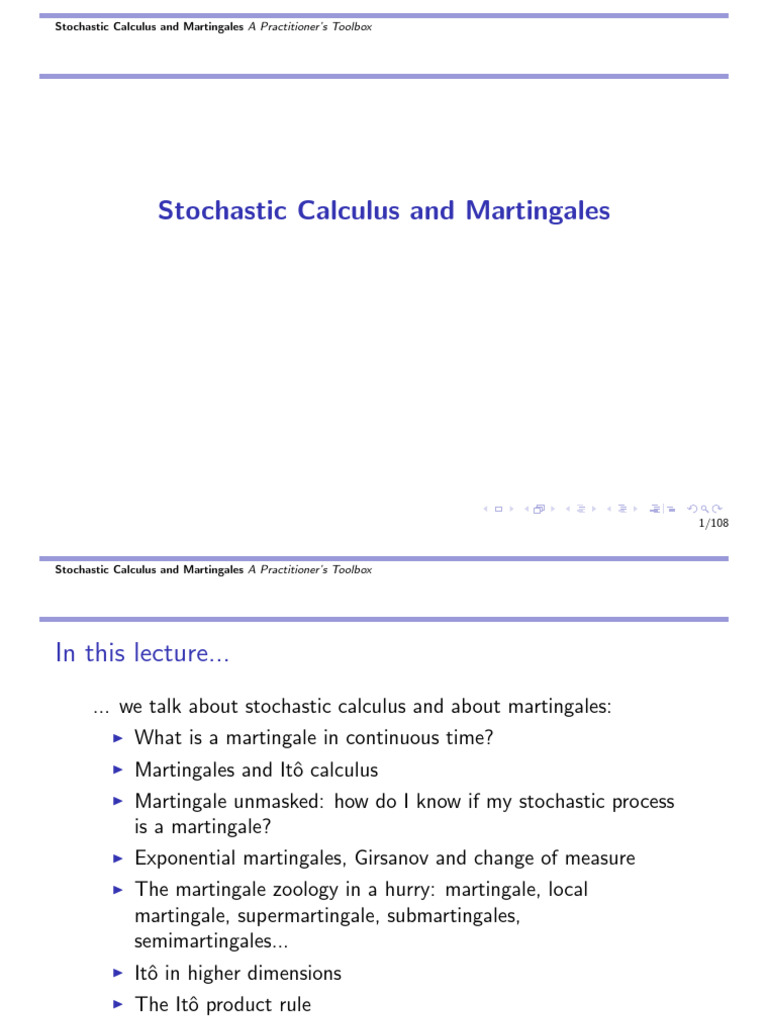 Continous Martingales - Edited | PDF | Stochastic Process | Mathematics