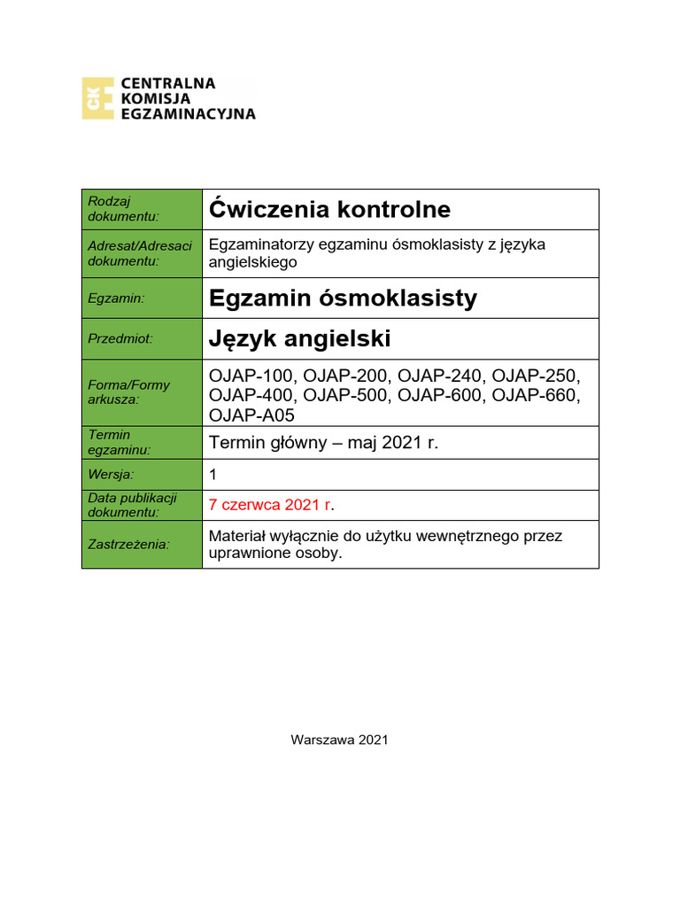 Ćwiczenia Kontrolne - E | PDF