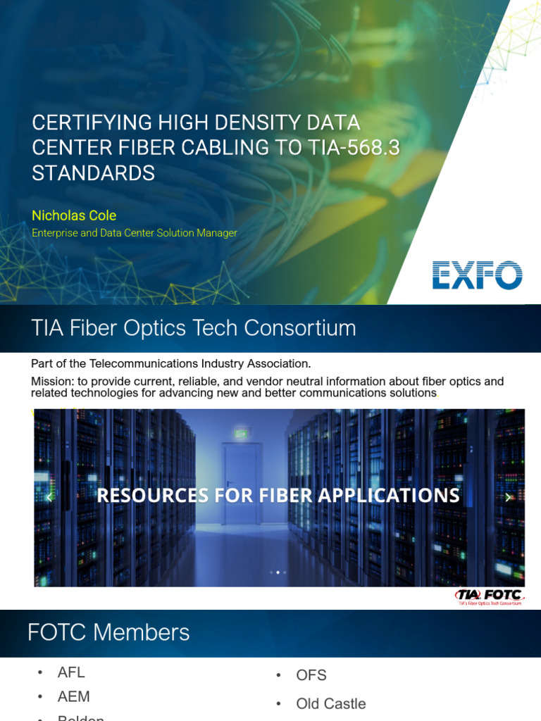 Certifying Data Center Fiber Cabling To Tia 5683e Standards Final ...