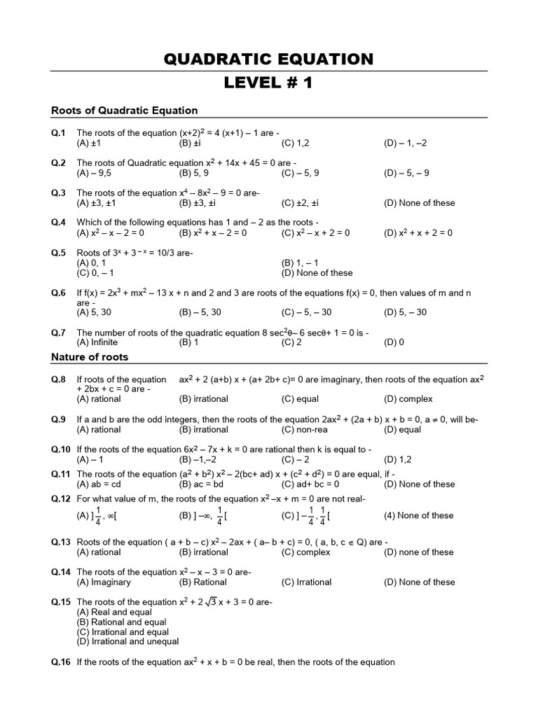 Quadratic Equation | PDF | Quadratic Equation | Abstract Algebra