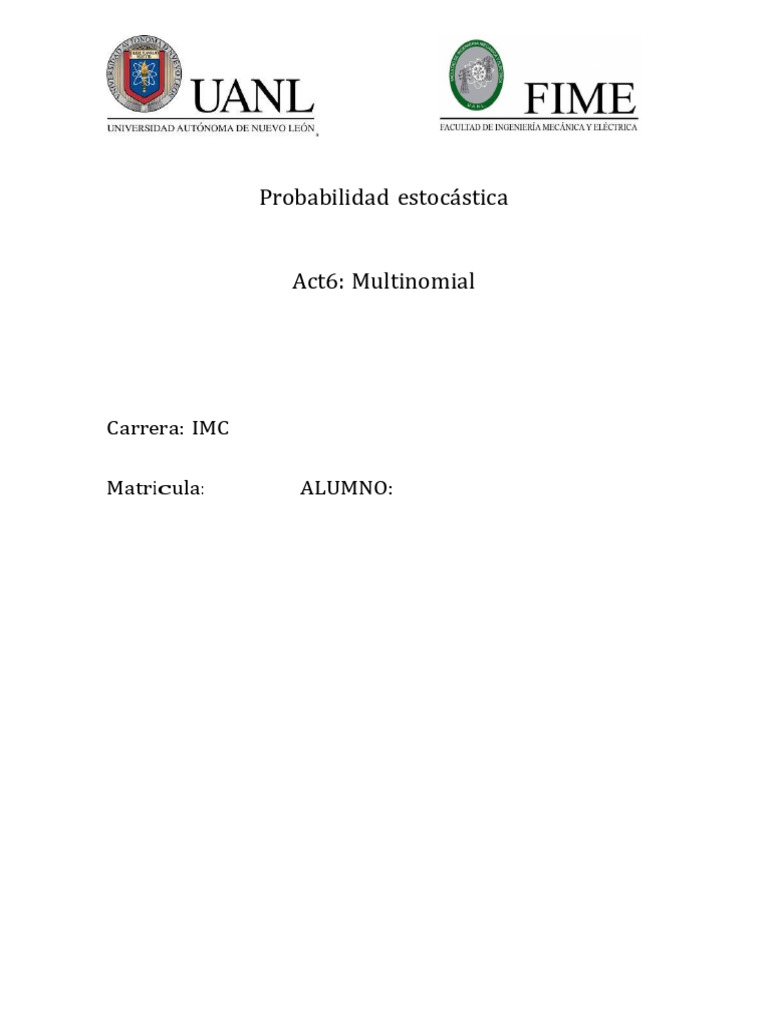 Act6 Multinomial | PDF