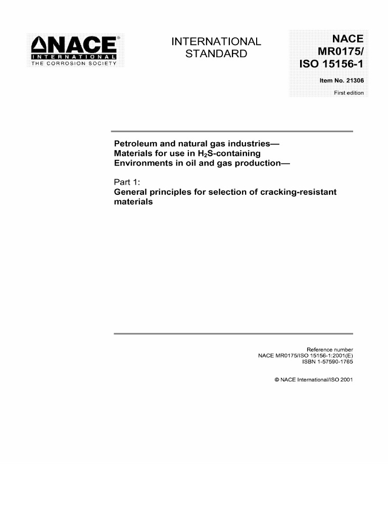 Nace MR0175 Iso 15156-1 | PDF