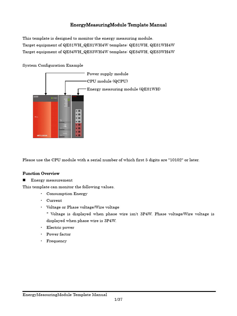 EnergyMeasuringModule Template Manual - Bcnp59990485a | PDF | Input/Output | Parameter (Computer ...